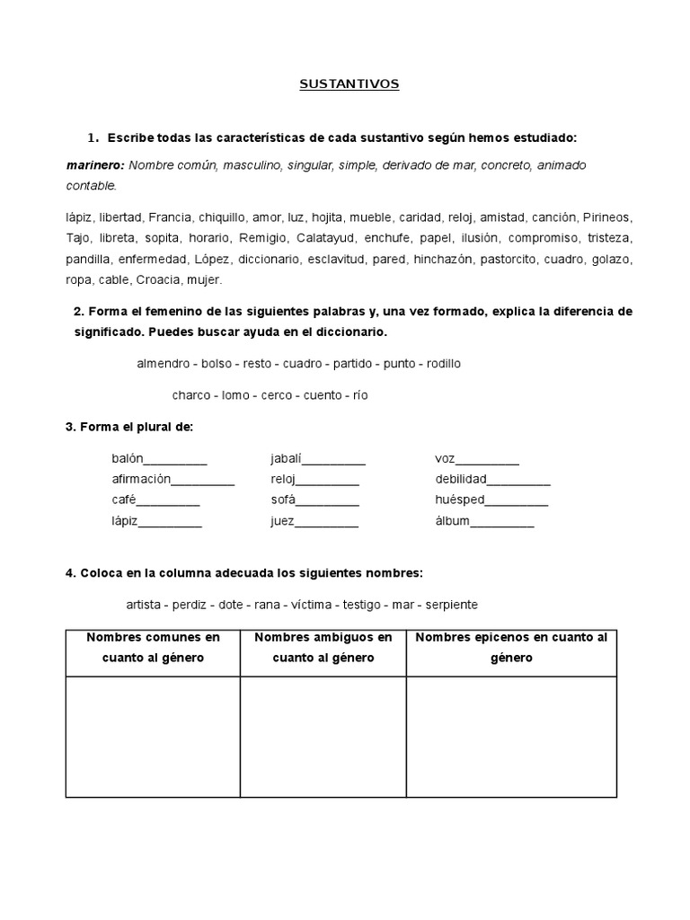 Sustantivos Y Adjetivos | Encuentra en el texto: Sustantivos, adjetivos ...