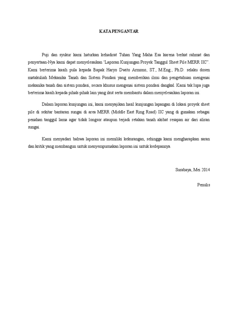 Laporan Kunjungan Proyek Sheet Pile | PDF