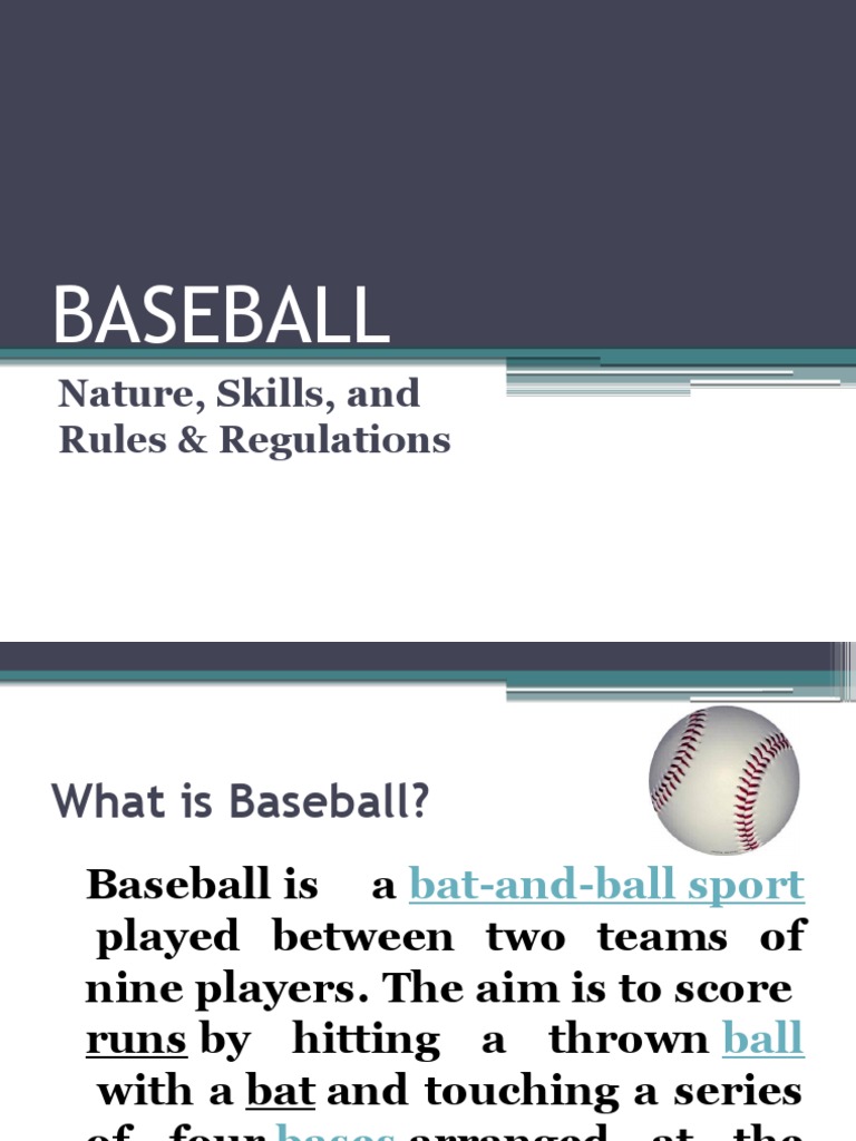 Baseball: Nature, Skills, and Rules & Regulations | PDF | Baseball ...