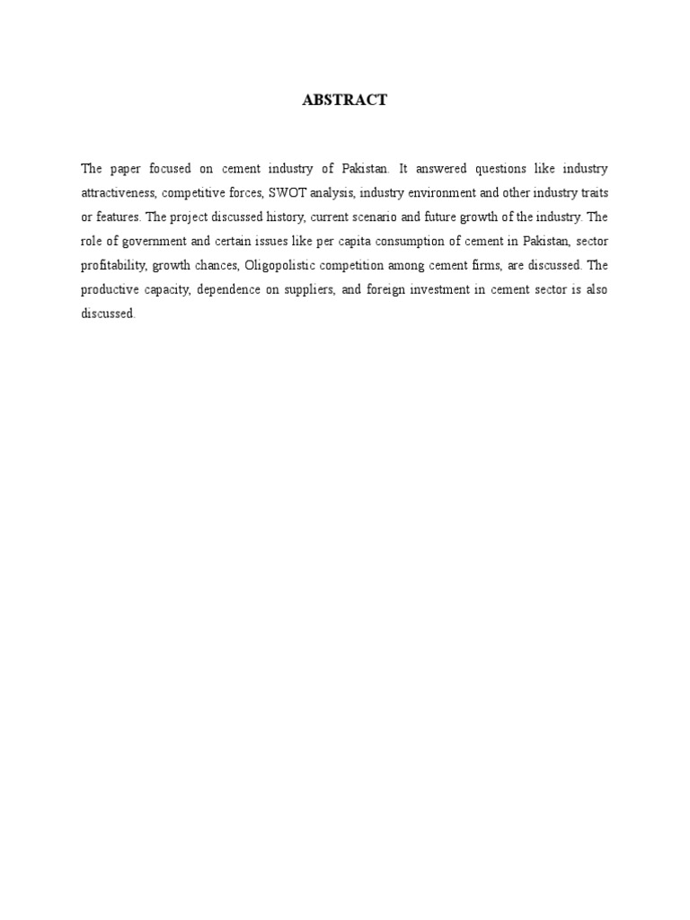Analysis of Cement Industry India | PDF | Pakistan | Foreign Direct ...