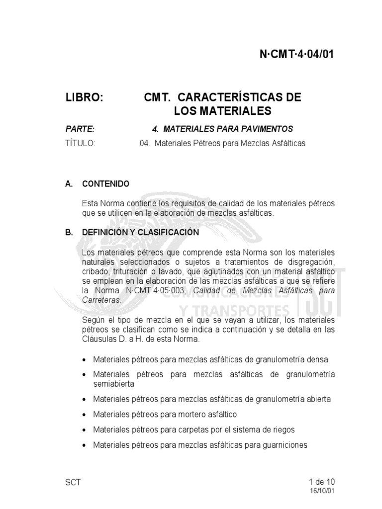 Materiales Pétreos para Pavimentos Asfálticos | PDF | Calidad ...