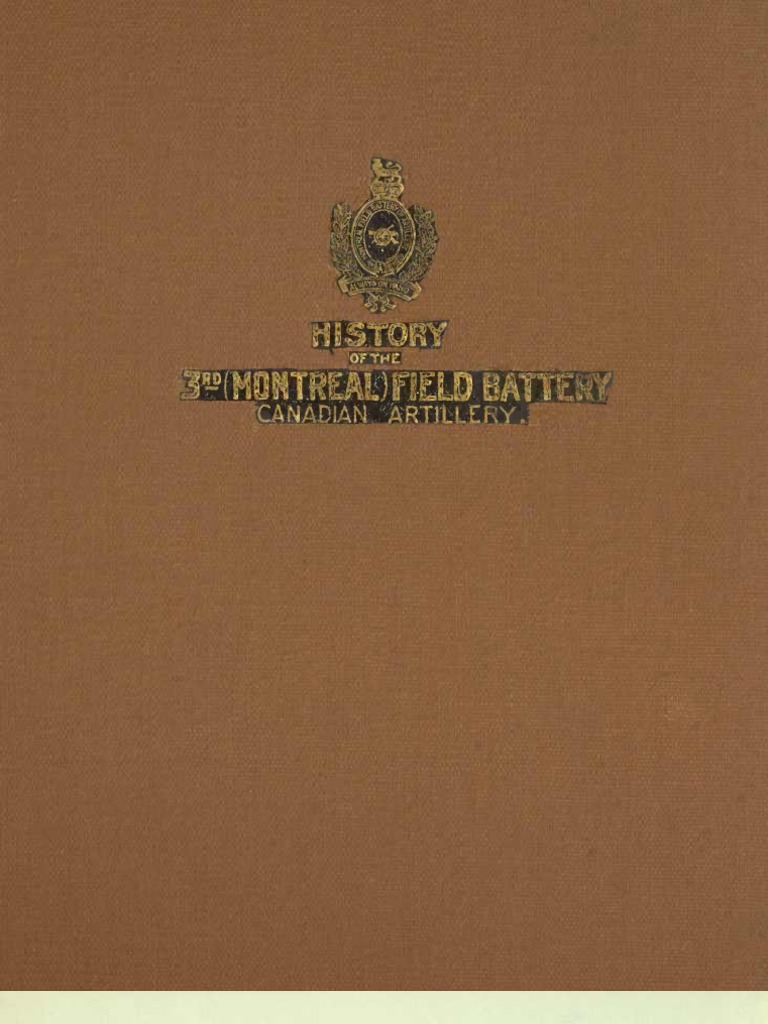 (1898) 3rd Montreal Field Battery of Artillery | PDF | Militia ...