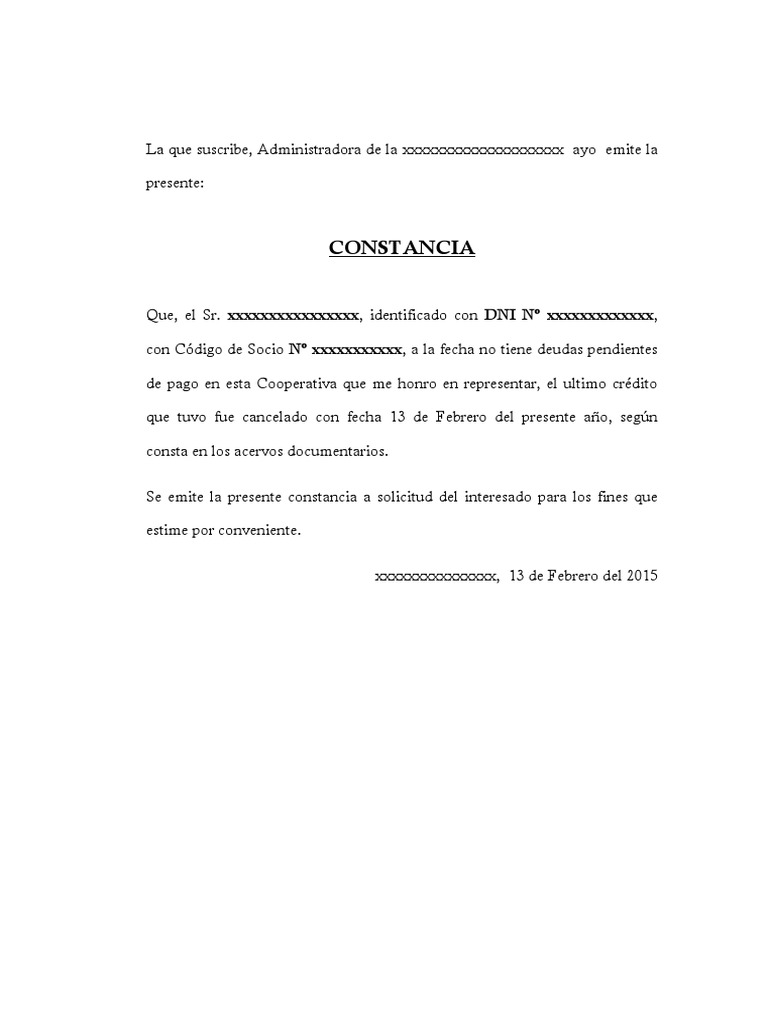 Modelo de Constancia | PDF