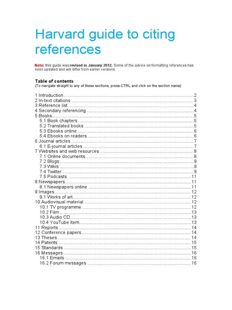 Harvard Reference Guide | PDF | Citation | Information Science