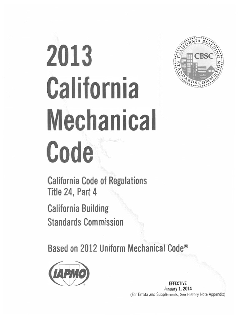 2013 California Mechanical Code | PDF | Furnace | Chimney