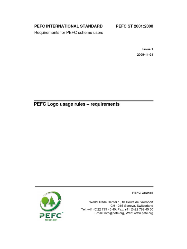 PEFC ST 2001:2008 - PEFC Logo Usage Rules - Requirements | PDF | Business