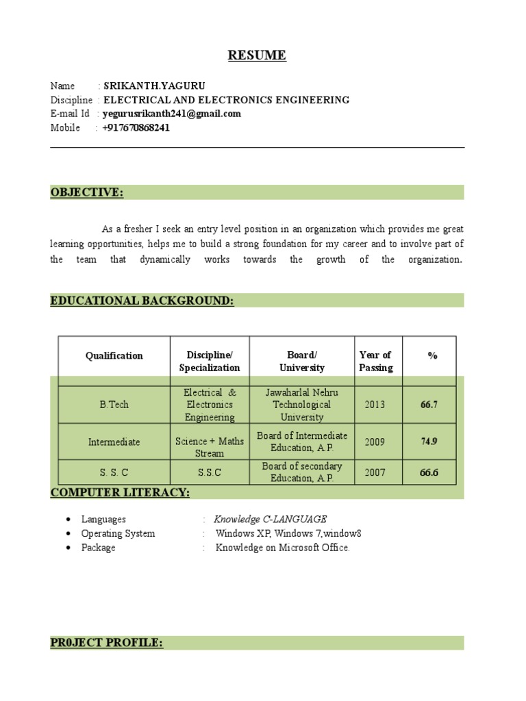 Srikanth Resume | PDF | Career & Growth
