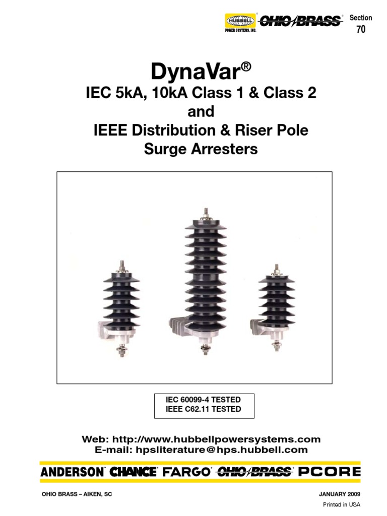 Apartarrayos-SurgeArresters Class 1 y 2 | PDF | Insulator (Electricity) | Electric Power System