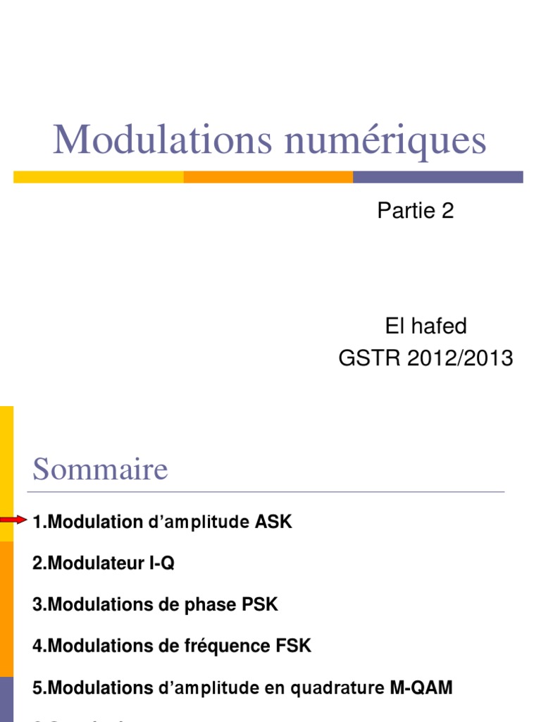 Modulations Numériques Partie2 | PDF | Modulation | Ingénierie des ...