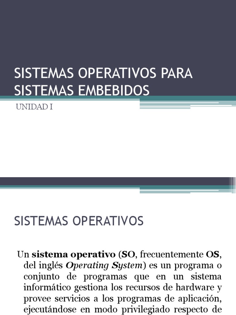 Sistemas Operativos para Sistemas Embebidos | PDF | Sistema operativo ...