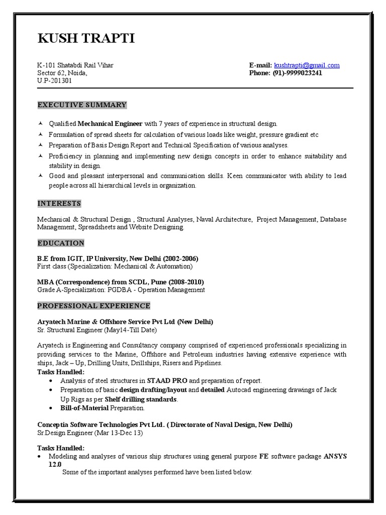 Kush Trapti: Executive Summary | PDF | Hull (Watercraft) | Ships