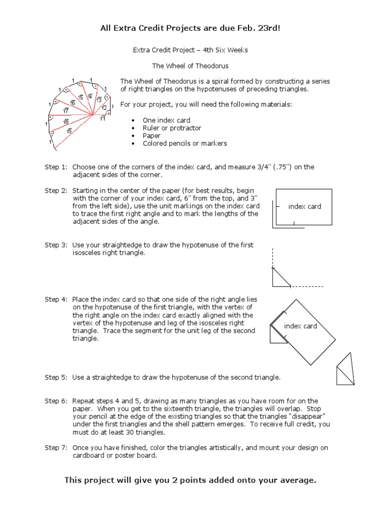 Extra Credit Project - Wheel of Theodorus | PDF