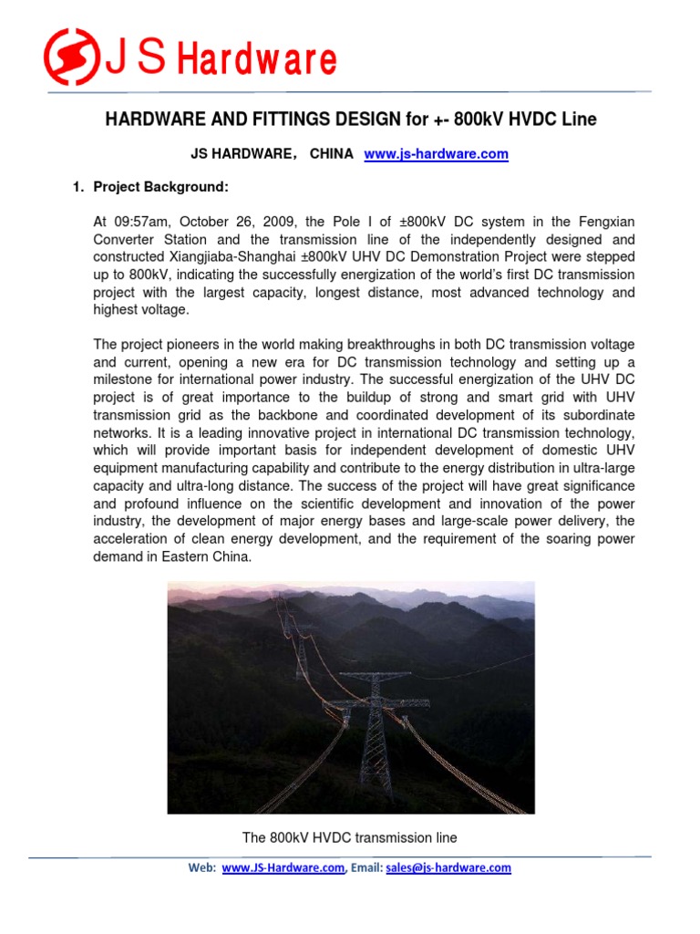 Js 800kv-Hvdc Design | PDF | Insulator (Electricity) | Suspension (Vehicle)
