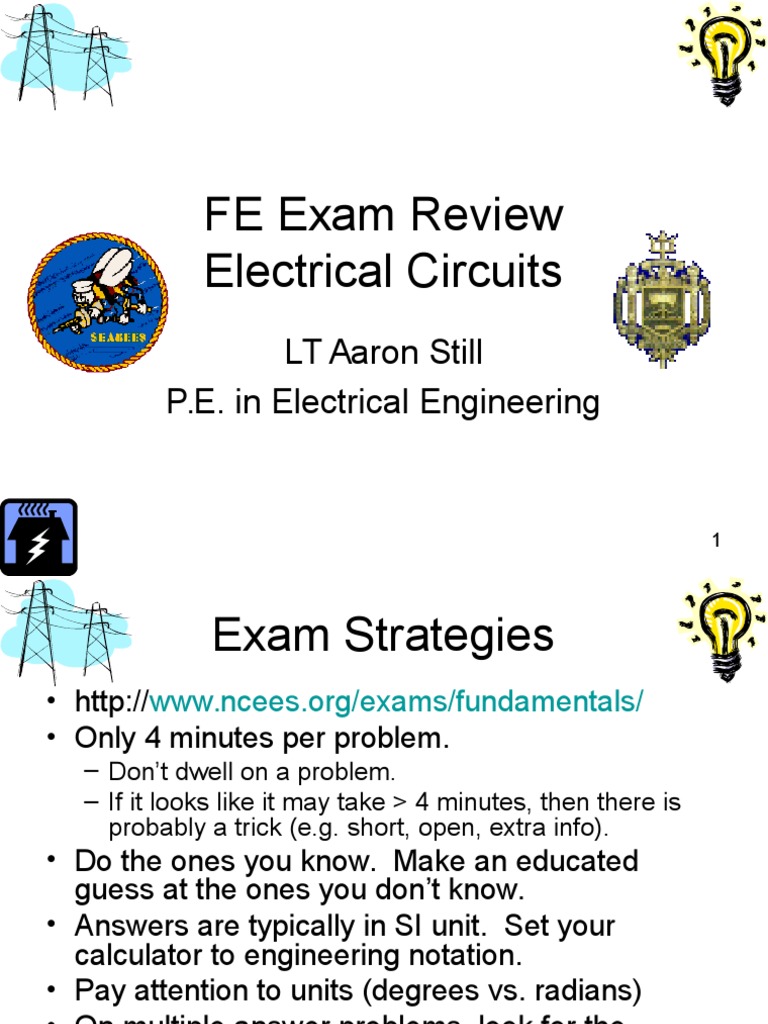 FE Exam EE Review | PDF | Series And Parallel Circuits | Electrical ...