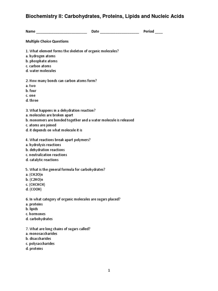 Biochemistry MCQ | PDF | Biochemistry | Chemistry