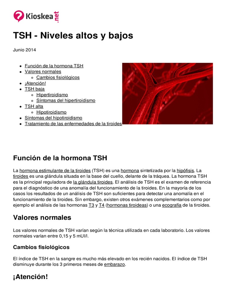 TSH Niveles Altos y Bajos 1625 Mvi4gc | PDF | Hormona estimulante de la ...