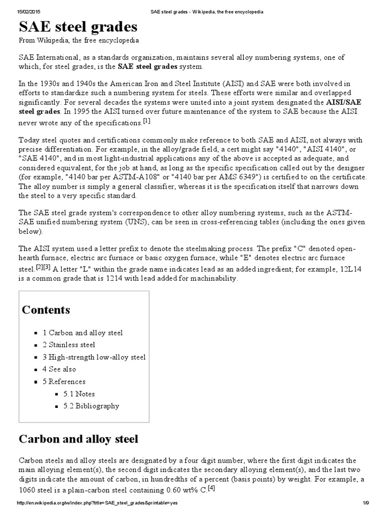 SAE Steel Grades (Wikipedia) | PDF | Stainless Steel | Steel