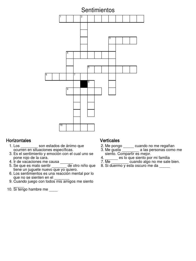 Sopa de letras sobre emociones infantiles | PDF