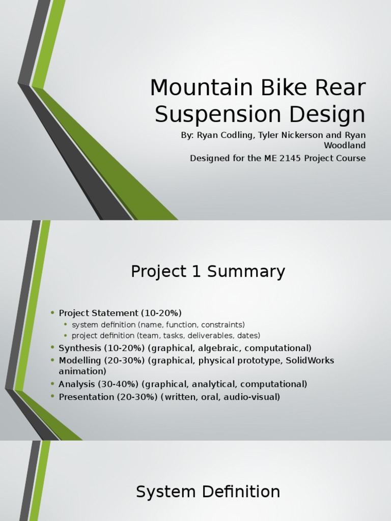 Mountain Bike Rear Suspension Design | PDF
