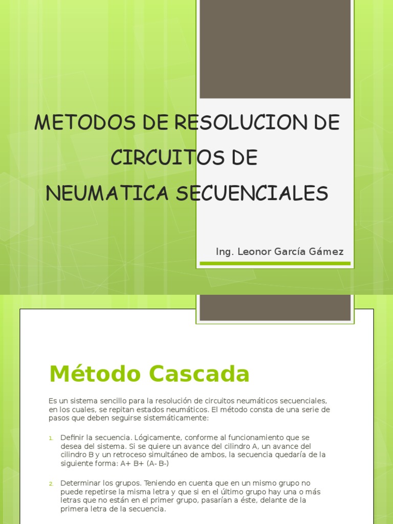 Metodos de Resolucion de Circuitos Neumaticos Secuenciales Cascada | PDF