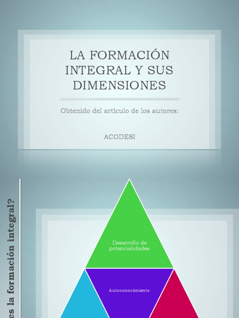 Dimensiones de la Formación Integral | PDF | Ciencia y matemáticas