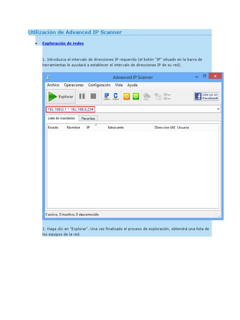 Utilización de Advanced IP Scanner | PDF | Point and Click | Navegador web