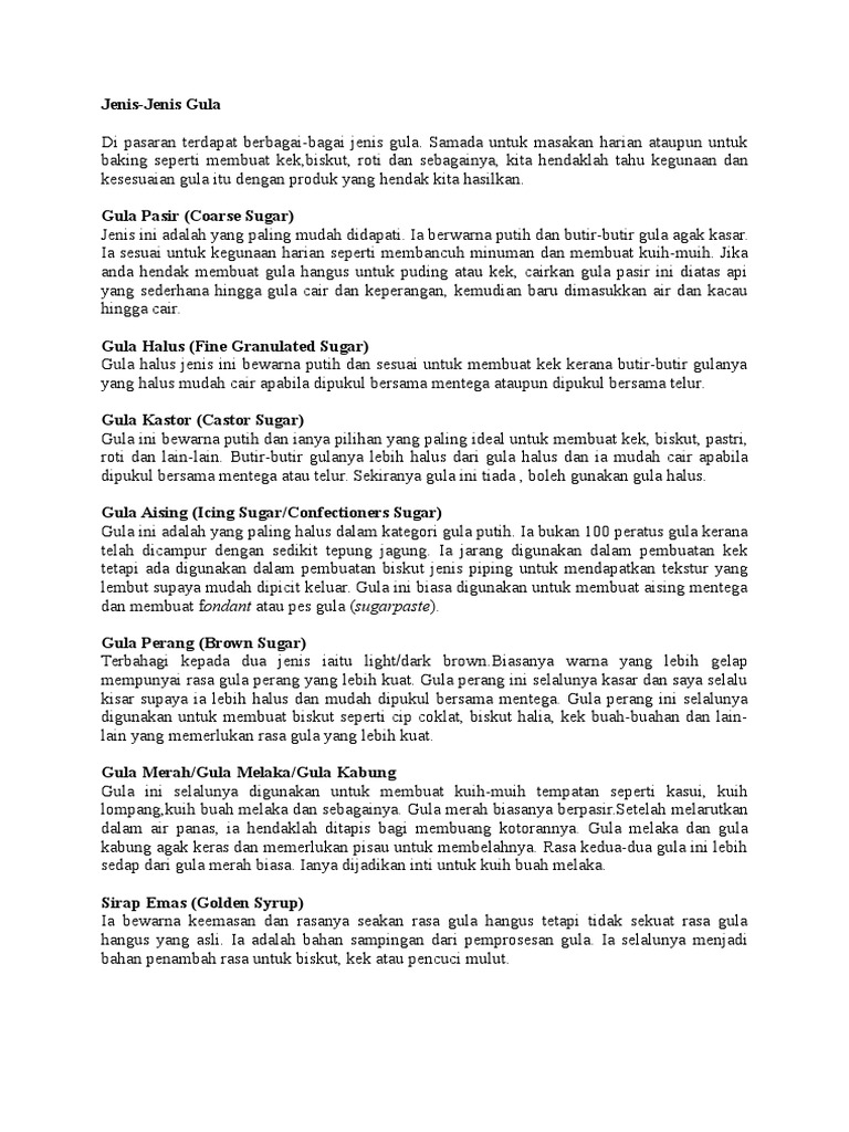 Jenis-Jenis Gula | PDF