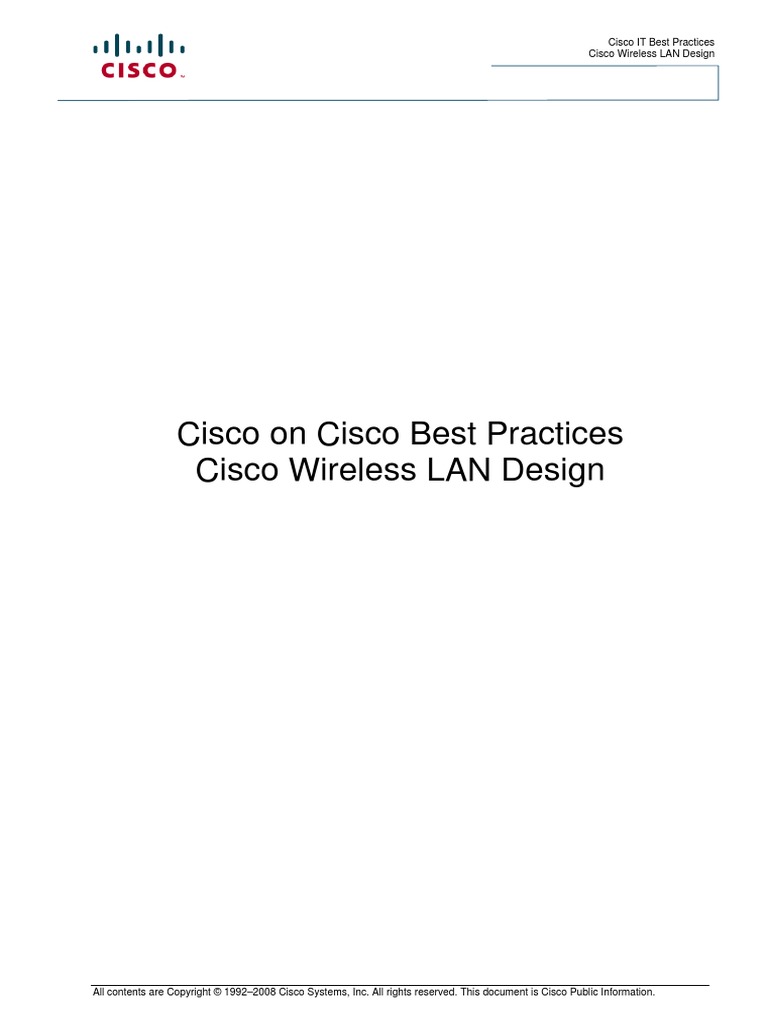 Cisco IT Wireless LAN Design Guide PDF | PDF | Wireless Lan | Wireless ...