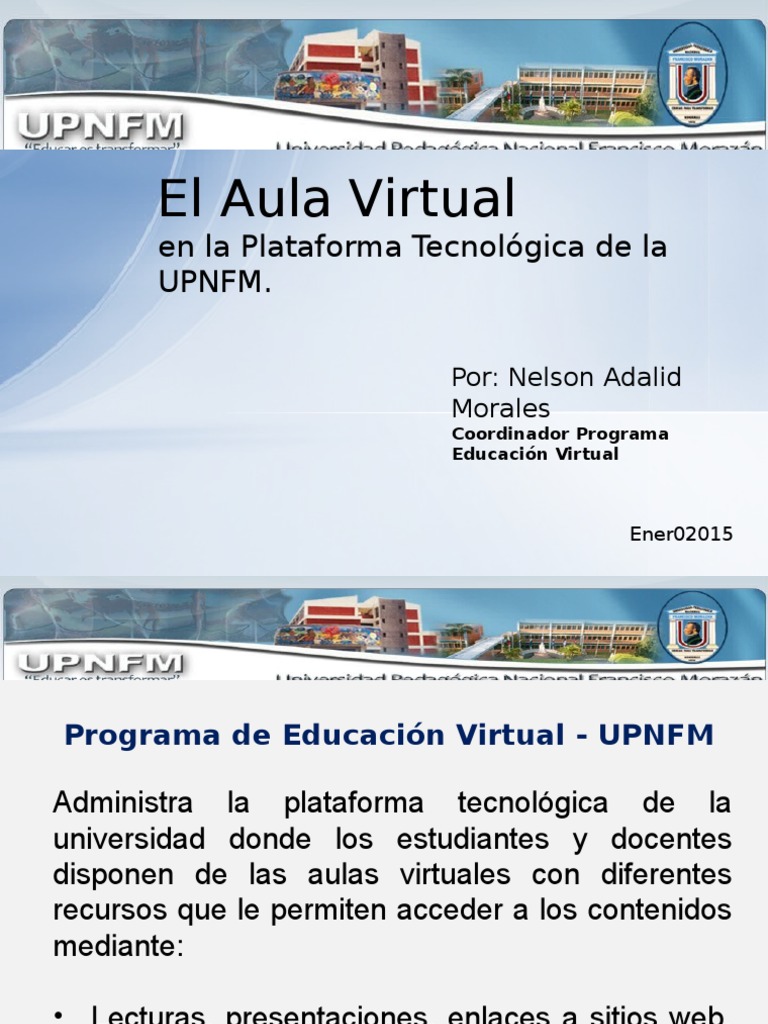 El Aula Virtual en La UPNFM | PDF | Moodle | Contraseña