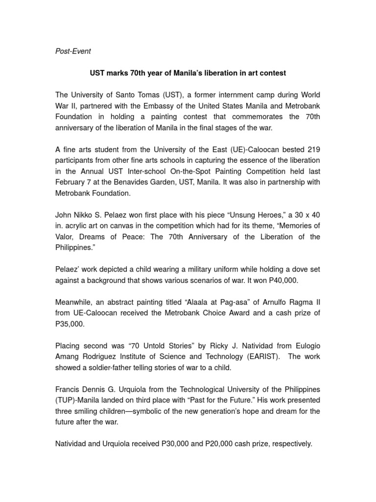 UST Painting Contest | PDF | Arts (General) | Paintings