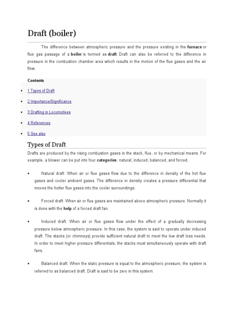 Draft Boiler and Furnace | PDF | Furnace | Chimney