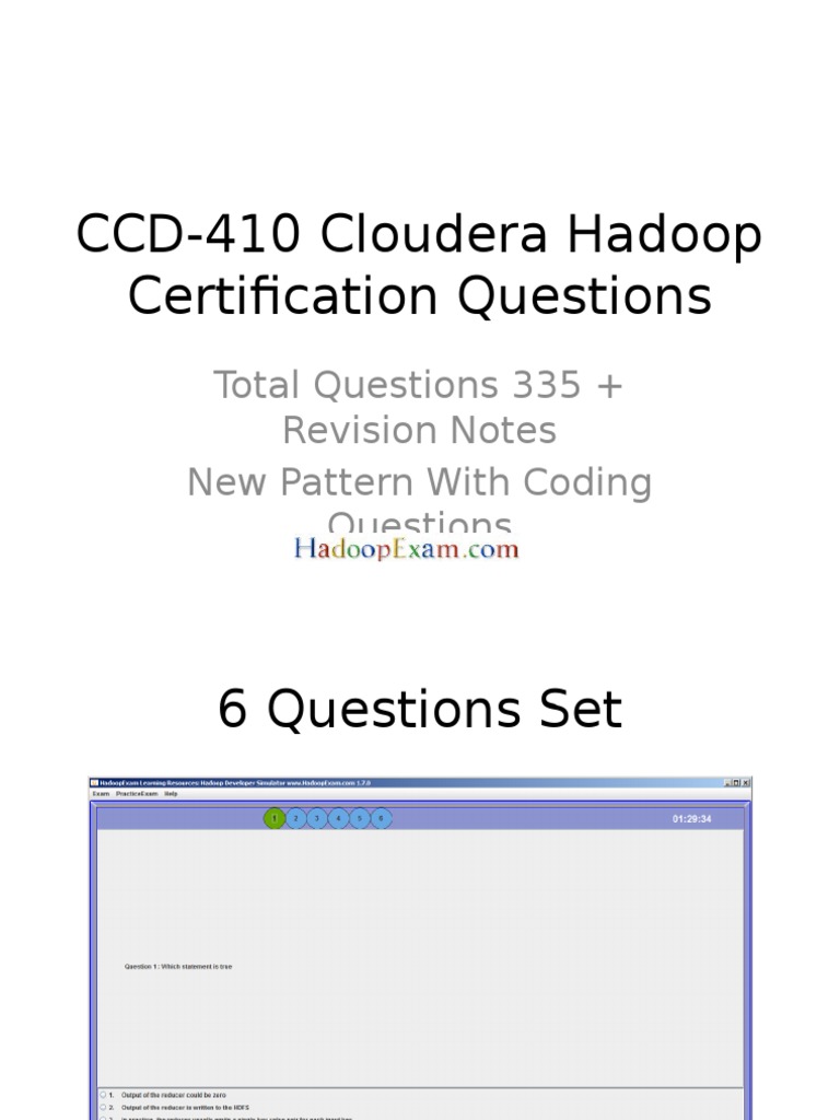 CCD-410 Cloudera Hadoop Certification Questions | PDF
