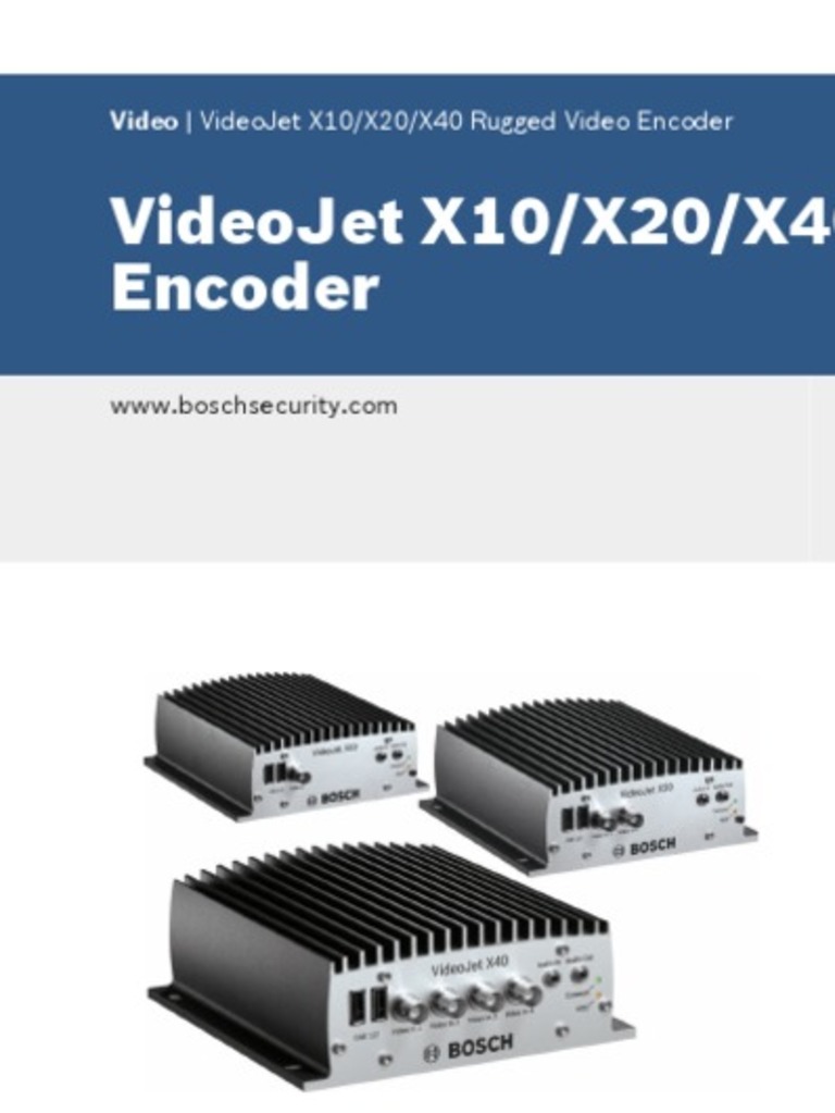 VideoJet X10/20/40 Video Encoder | PDF | H.264/Mpeg 4 Avc | Computer ...