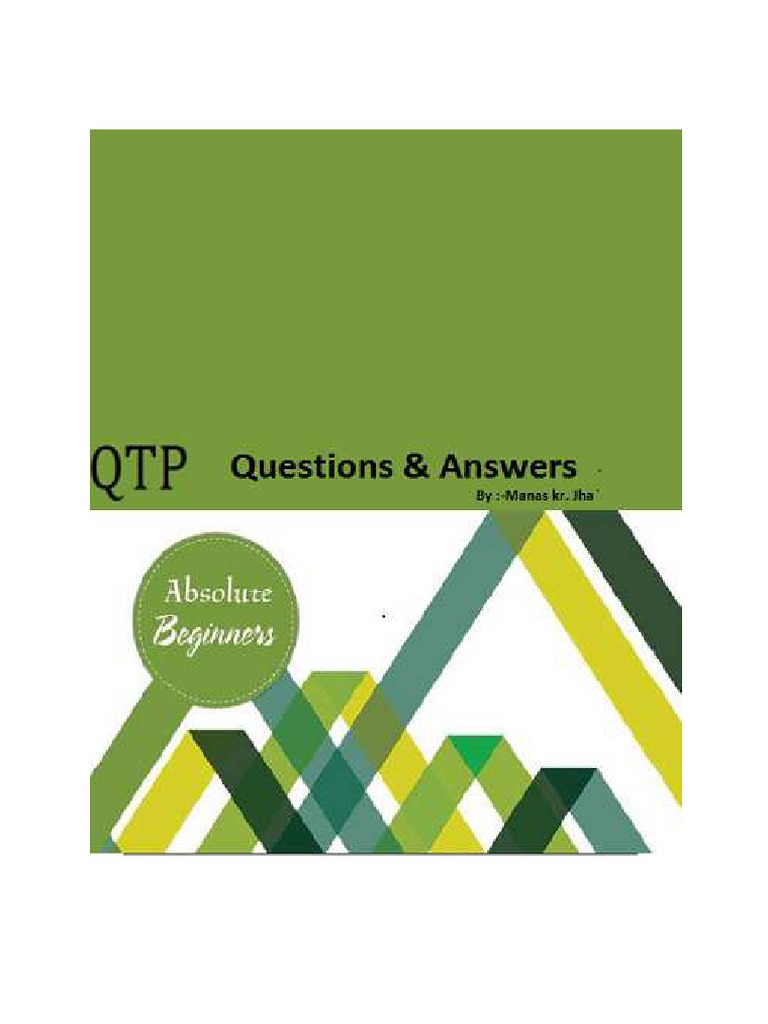 QTP Interview Question and Answers | PDF | Parameter (Computer Programming) | Object (Computer ...