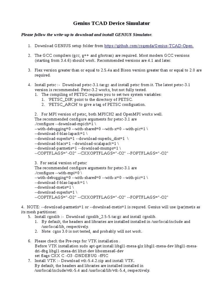 Genius TCAD Installation | PDF | Software Development | Operating ...