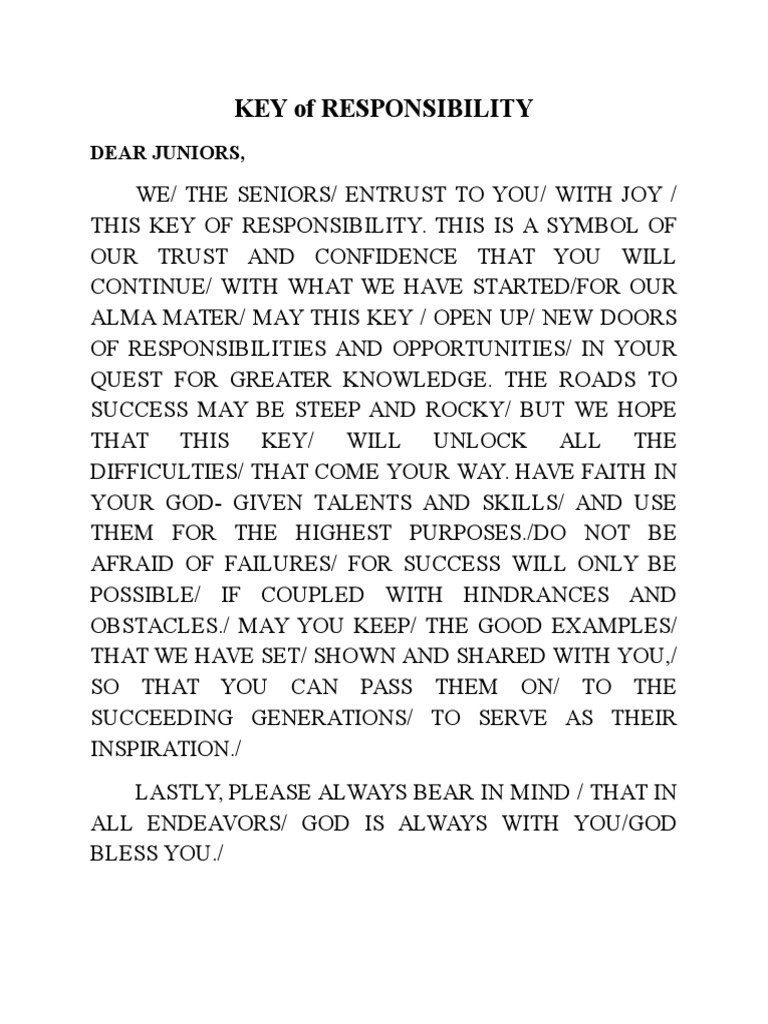 Key Responsibility | PDF | Wisdom