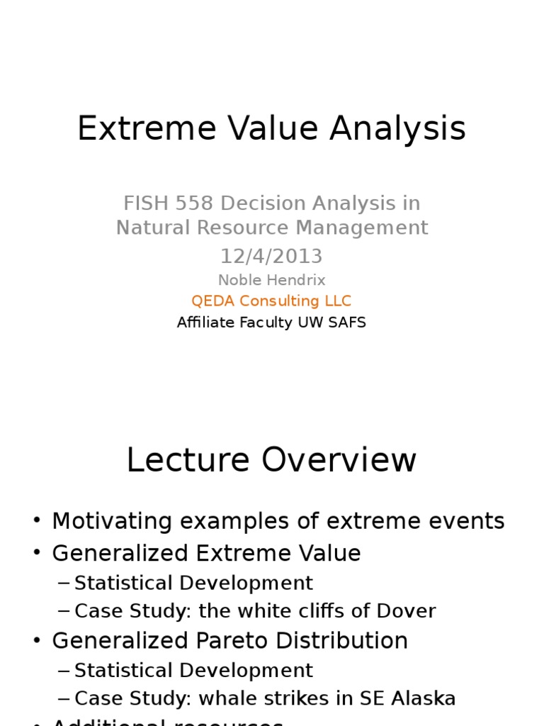 Extreme Value Analysis in Natural Resources | PDF | Probability Theory ...