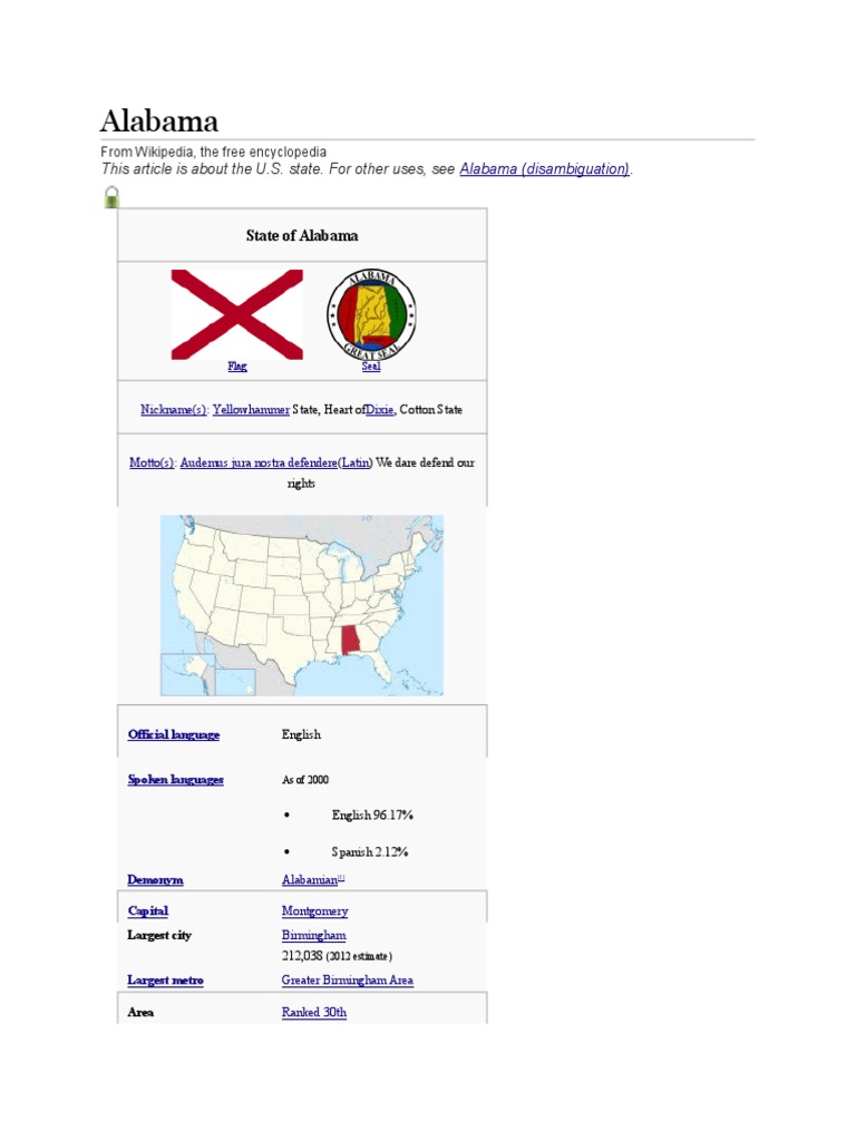 State of Alabama | PDF | Alabama | U.S. State