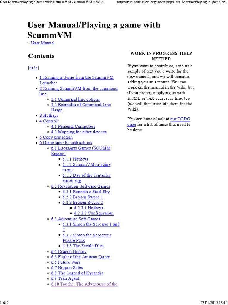 Playing A Game With Scummvm Scummvm Wiki Pdf Command Line 9187