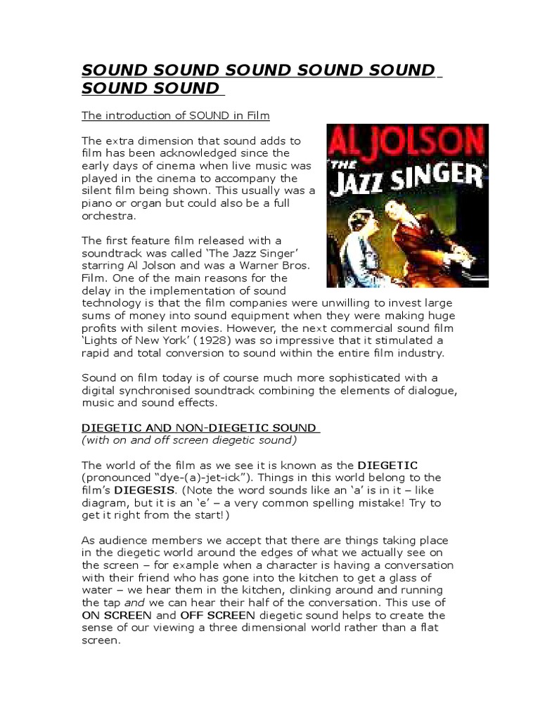 Sound in Film | PDF | Movie Theater | Entertainment