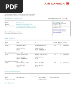 Air Canada Flight Itinerary and Policies | PDF | Baggage | Dangerous Goods