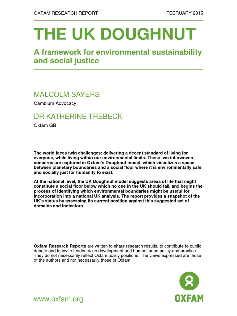 The UK Doughnut: A Framework For Environmental Sustainability and ...