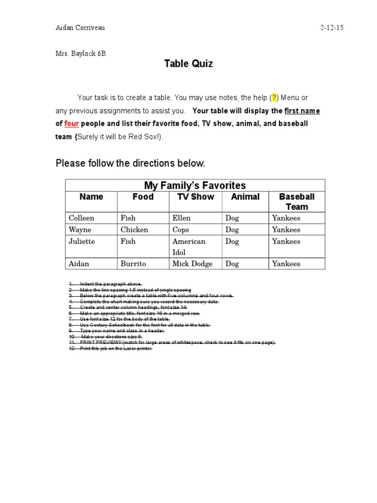 Table Quiz | PDF | Sports & Recreation | Cooking, Food & Wine