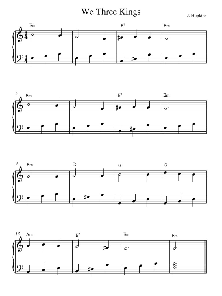 Christmas We Three Kings Piano Level 6 | PDF