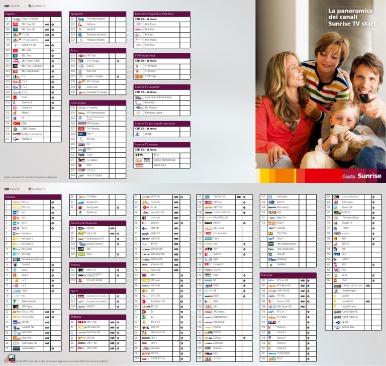 CH - Sunrise Channel List (Start Package) | PDF | Media Industry ...