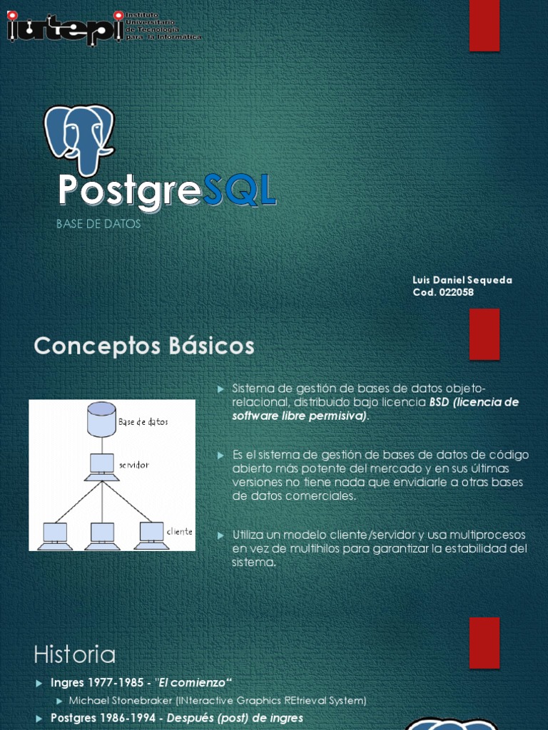 PostgreSQL (Exposición) | PDF | Postgre Sql | Software del sistema