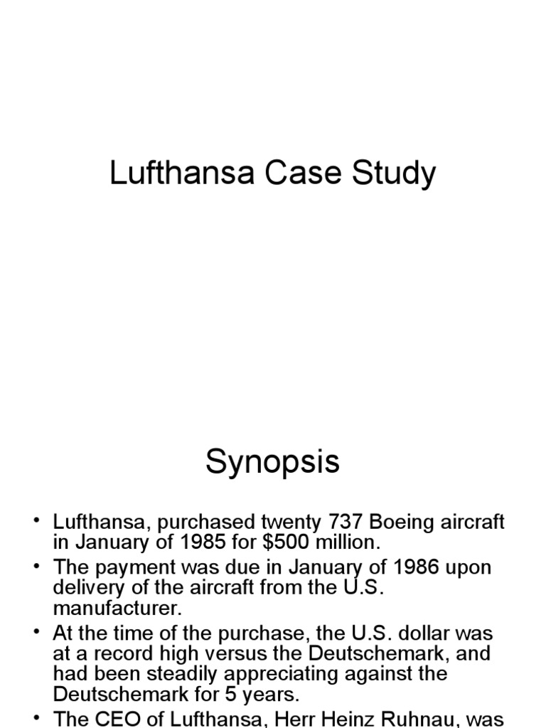 Lufthansa Case Study | PDF | Hedge (Finance) | Option (Finance)