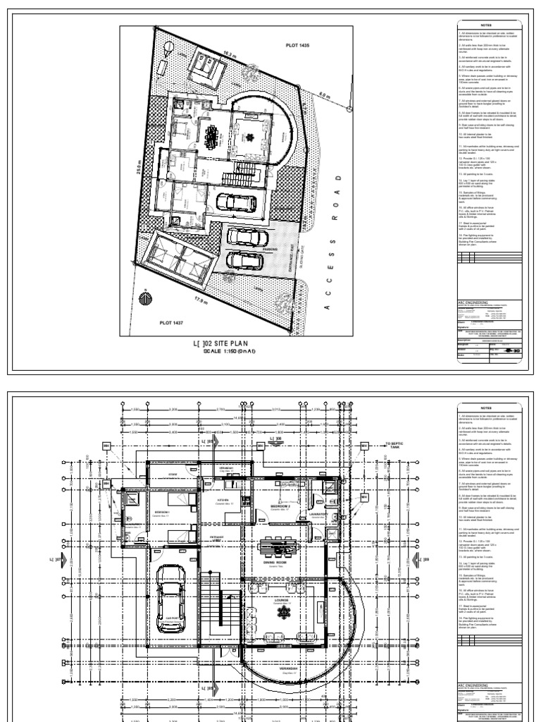 A3 Layouts - 4 Bedroomed House | PDF | Framing (Construction) | Door