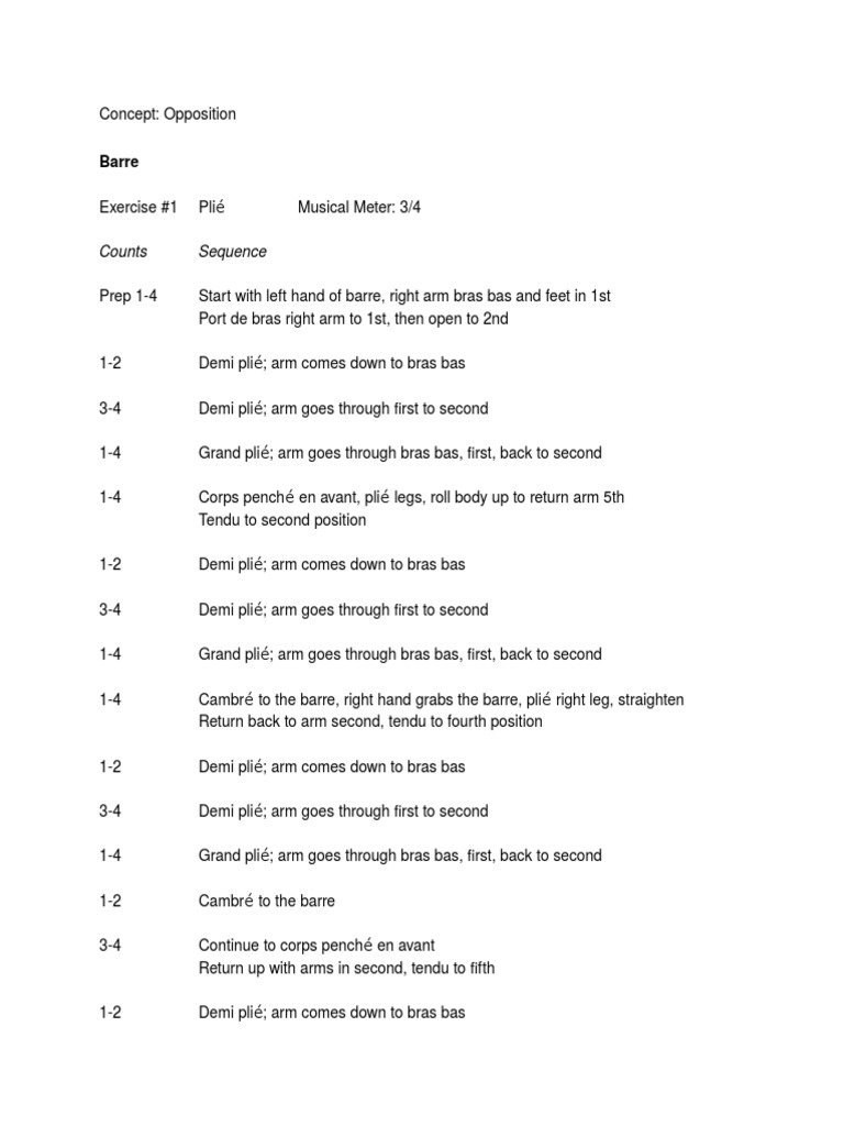 Teaching Methods Ballet 1 Class | PDF | Dance Science | Human Anatomy