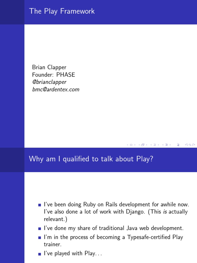 Play Framework Overview and Demo | PDF | Scala (Programming Language ...